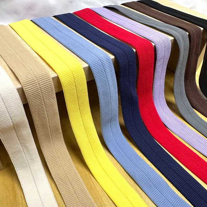 fold over elastics 彈性包邊帶 20mm - 10 colors – K•T Fabric Hong Kong