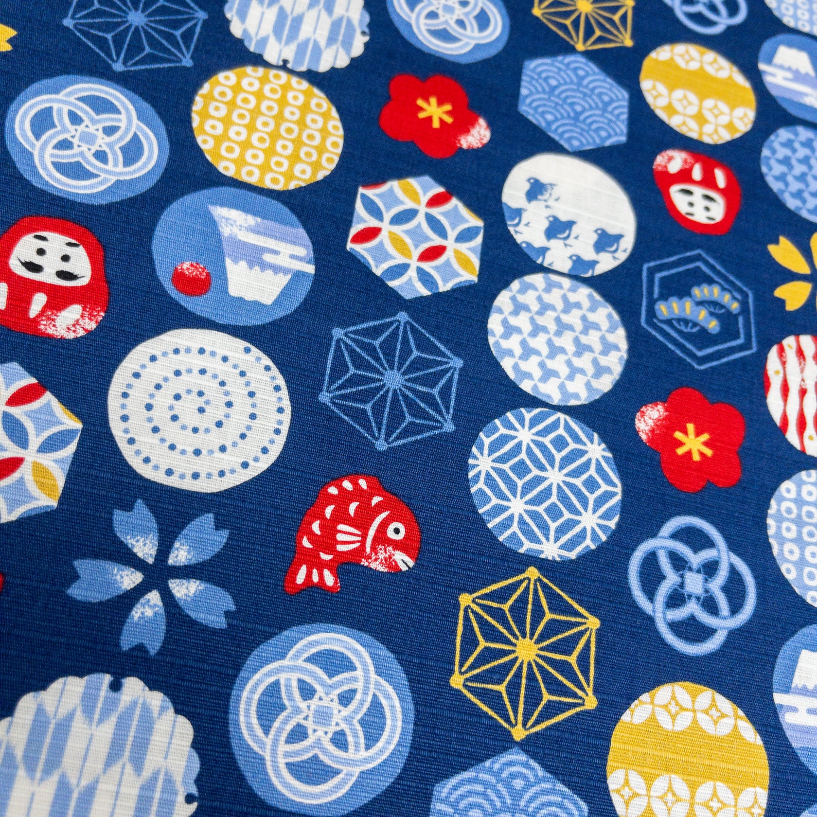 Japan | dots circle japanese pattern 圓形和風圖案 | cotton printed dobby 竹節純 ...